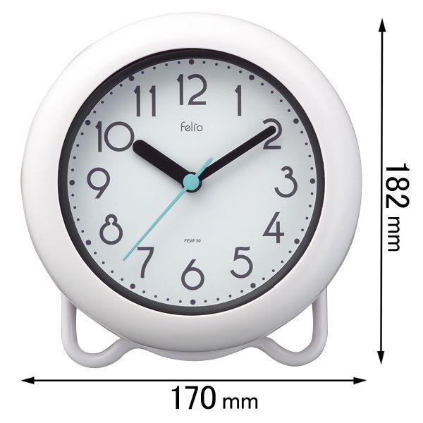 在庫状況：お取り寄せ/◆IPX2相当のバスクロック。掛けて使う時は背面スタンドをタオルハンガーとしても利用できます。◆サイズ：182x170x45mm◆防滴(IPX2相当)　◆置掛兼用