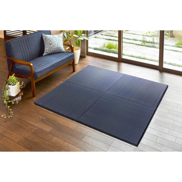 在庫状況：お取り寄せ/お届け：1〜2週間/※画像はイメージです。こちらの商品は同色9枚セットです。◆床に並べるだけで簡単に畳のスペースが作れる(置き畳)◆軽量なので女性1人でも取り扱いがラクラク◆同色9枚セット/[ナンプウ8282NV9P]