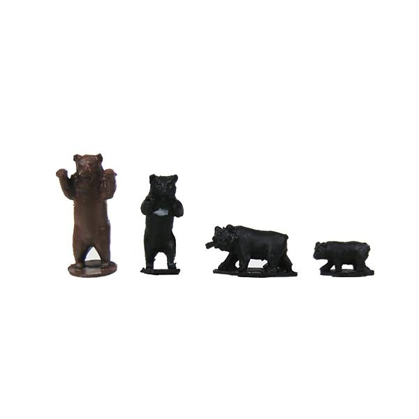 在庫状況：お取り寄せ/お届け：約1ヶ月/2023年12月 発売/※画像はイメージです。実際の商品とは異なる場合がございます。津川洋行のレイアウト用アニマルフィギャーシリーズ、熊 (4頭入) です。