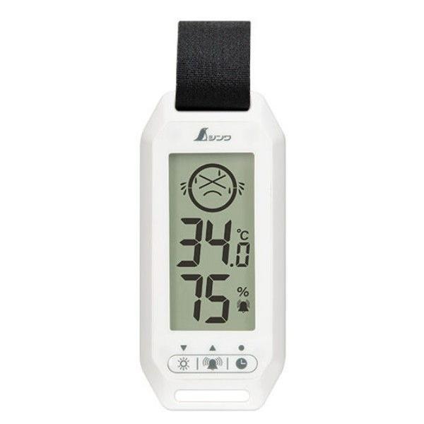 在庫状況：お取り寄せ/お届け：約1週間◆※WBGT値を表示することはできませんが、熱中症指数を換算し注意レベルをアイコンで表示します。◆顔アイコン+アラームで熱中症、インフルエンザのリスクを確認できる、通年使用可能な携帯型の温湿度計◆製品上...