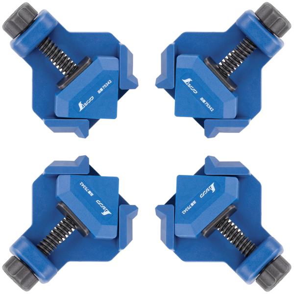 在庫状況：お取り寄せ/お届け：約1週間/◆コンパクトな4個セット。◆4つ角の固定 内側から固定でき省スペースです。◆材料同士の角を直角に固定できます。・本体サイズ(約)：95×30×74mm(1個当たり)/[75342シンワ]
