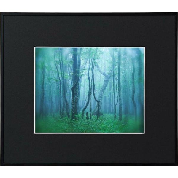 在庫状況：お取り寄せ/※画像は使用イメージです。◆作品を奥深い印象に演出するアルミ額縁◆写真展では定番な作品額、フォーマルな場所にも最適◆シンプルなフレームと厚手Vカット台紙が作品を際立たせ、ゆったりと作品を鑑賞できます/[AGY6BK]