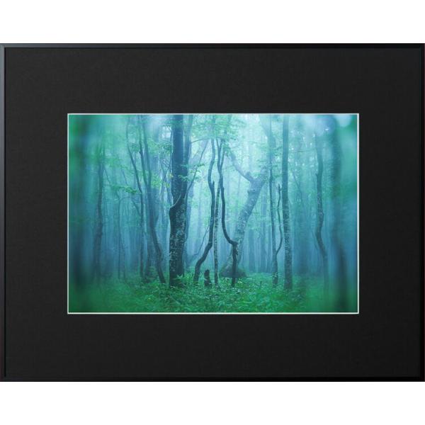 在庫状況：お取り寄せ/※画像は使用イメージです。◆作品を奥深い印象に演出するアルミ額縁◆写真展では定番な作品額、フォーマルな場所にも最適◆シンプルなフレームと厚手Vカット台紙が作品を際立たせ、ゆったりと作品を鑑賞できます/[AGYW4BK]