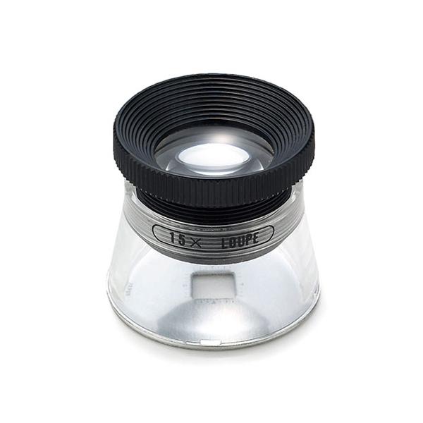 在庫状況：お取り寄せ/2016年03月 発売/◆15倍の高倍率ルーペ。◆アルミプレートに0.1mm刻みのスケールが印刷されており、印刷物の検査、細かい平面物の測量に便利です。/[KTL109WG]