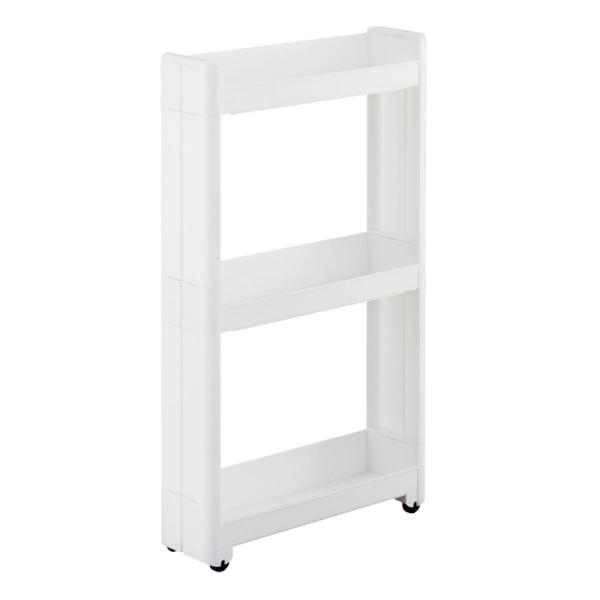 在庫状況：お取り寄せ/7日〜10日で出荷/◆わずかな隙間を小物収納に。◆調味料やボトル類をスッキリ収納。◆まっすぐ動くコロ付きで出し入れが簡単。・サイズ(約)：幅12.5×奥行45×高さ76.2cm・組立：お客様組立/[F2544WHフドウ]