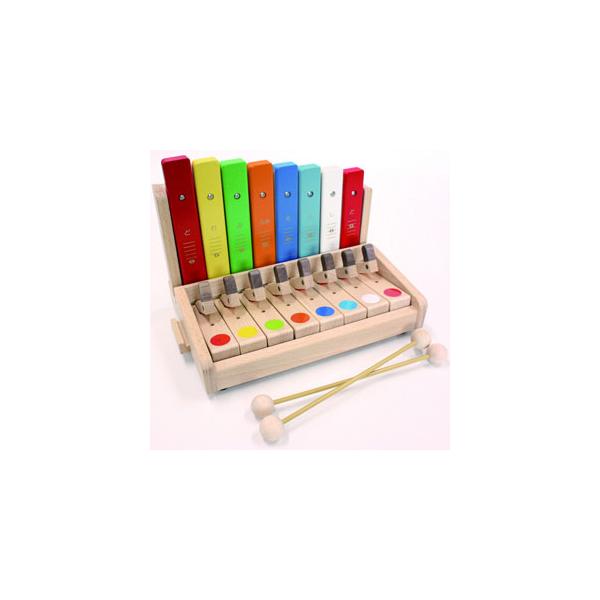 在庫状況：在庫あり/2018年10月 発売/◆木の鍵盤を指で叩くと木琴を打鍵するシロホンピアノ◆音板ユニットを取り外すと、木琴としても遊べるハイブリッド設計◆バチ2本と鍵盤用8色シール付属/[シロホンピアノU]