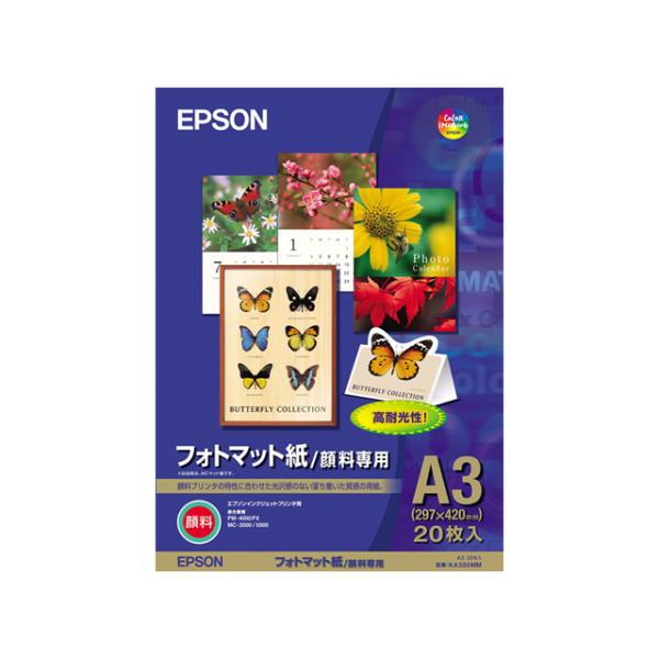 在庫状況：お取り寄せ/お届け：1〜2ヶ月/フォトマット紙(顔料専用)A3 20枚。つや消しマットの質感を生かして、ソフトタッチのプリント表現ができます。優れた経済性によって、グラフィックアートなどの最終仕上げ前の試しプリントにも適しています...