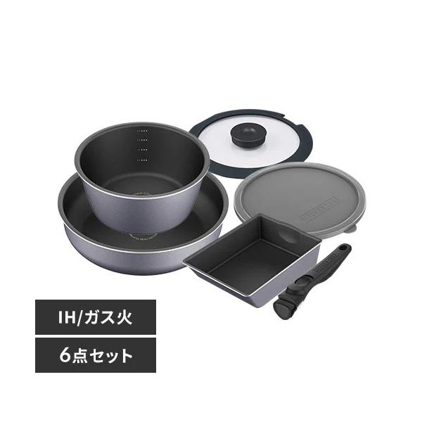 在庫状況：お取り寄せ/2021年03月 発売/◆ダイヤモンドコーティングを使用した、こびりつきにくく丈夫で長持ちするフライパン(26cm)・エッグパン・なべ(20cm)・ふたのセットです。/[DCIS6S]