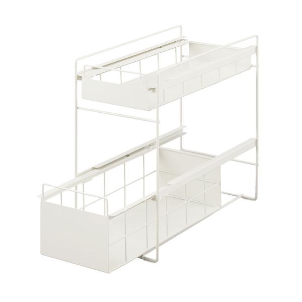 在庫状況：お取り寄せ/お届け：3〜4週間/◆スリムサイズ◆シンク下のスペースを有効活用できる、2段式のラック◆スライドトレーで奥の物が取り出しやすい/[SSR200W]