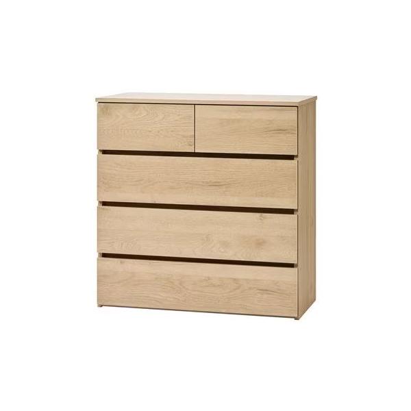 在庫状況：お取り寄せ/7日〜10日で出荷/◆簡単に組み立てができるシンプルなデザインの木製チェストです。◆小引き出しが2個と大引き出しが3段のタイプです。◆工具不要で、一般品は組み立てに約180分かかるところ、約15分で完成します(組み立て...