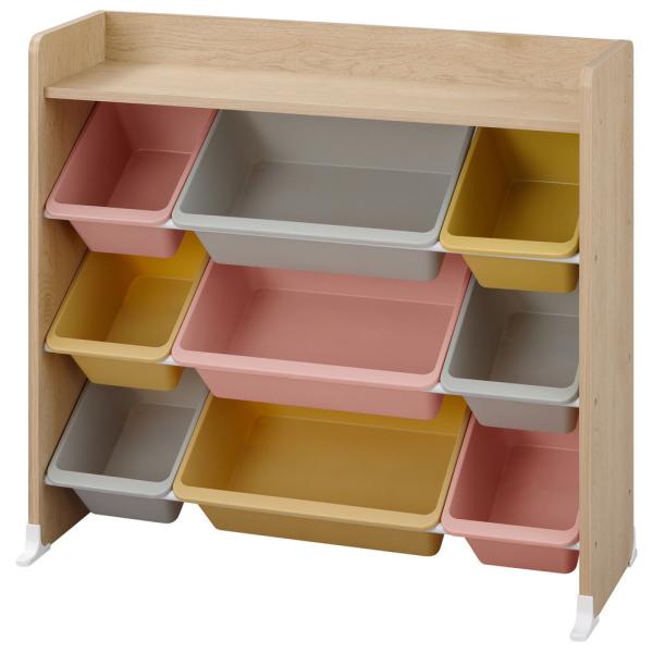 在庫状況：在庫僅少/※画像はイメージです。◆(どこに何を片付ける)のルールが決めやすく、お子様の自立心をサポートし楽しくお片付けができるトイハウスラックです。 ◆天板付きで幼稚園バッグやランドセル、写真立てや雑貨などを置けます。◆ケースは(...