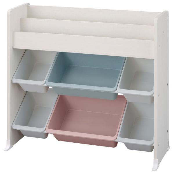 在庫状況：お取り寄せ/4日〜6日で出荷/※画像はイメージです。◆(どこに何を片付ける)のルールが決めやすく、お子様の自立心をサポートし楽しくお片付けができるトイハウスラックです。 ◆上部・下部で本棚とケース付きのラックに分かれているため、様...