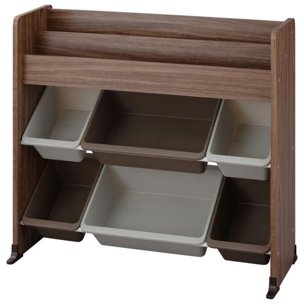 在庫状況：お取り寄せ/4日〜6日で出荷/※画像はイメージです。◆(どこに何を片付ける)のルールが決めやすく、お子様の自立心をサポートし楽しくお片付けができるトイハウスラックです。 ◆上部・下部で本棚とケース付きのラックに分かれているため、様...