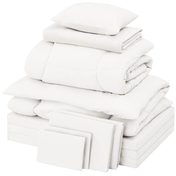 在庫状況：お取り寄せ/7日〜10日で出荷/※画像はイメージです。◆マットレス付きの布団10点セットです。◆セット内容にこだわった、一年中使える充実セットです。◆収納に便利なバッグ付きです。/[KFSKM10Sホワイト]