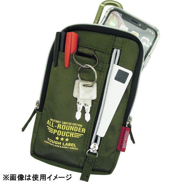 在庫状況：お取り寄せ/お届け：約1週間/◆私物や仕事道具などを入れてオールラウンドに活躍!◆装着しやすいカラビナ付き。◆撥水加工(ポリエステル使用)。/[AM22TOUGHLABEL]
