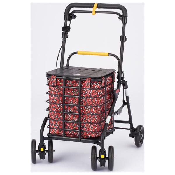 在庫状況：お取り寄せ/お届け：1〜2週間/◆軽量4.55　イス付きアルミワゴンカー◆たくさんお買物できるアルミワゴンカー◆安心安全/[シピングベストPLハナガラ]