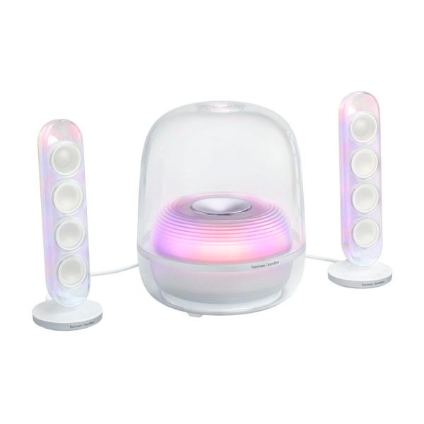 在庫状況：お取り寄せ/2026年04月 発売/◆進化した象徴的なSoundSticksデザイン◆繊細かつ豊潤なサウンドを実現する2.1chスピーカー構成◆HDMI ARC対応でテレビやPCともシンプルに接続/[HKSOUNDSTK5WJN]