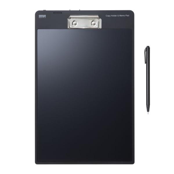 在庫状況：お取り寄せ/お届け：2〜3ヶ月/2023年12月 発売/◆クリップが付いてスタンドにもなる電子メモパッドです。◆折りたたむと超薄型で持ち運びに便利です。◆クリップがついているのでメモを挟めます。/[DH320BK]