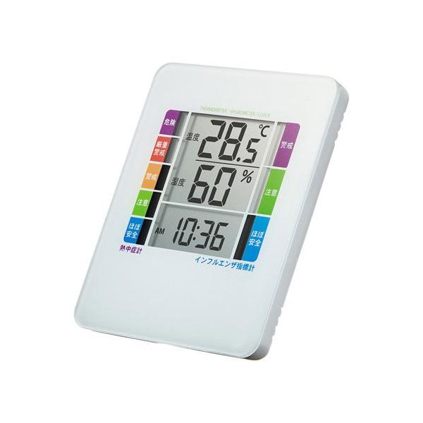 在庫状況：お取り寄せ/◆温度・湿度がわかるデジタル温湿度計です。◆室内の温湿度の条件から、熱中症・インフルエンザの危険性をお知らせします。◆見やすい大画面、デジタルメモリで室内の危険度が一目でわかります。/[CHETPHU2WN]