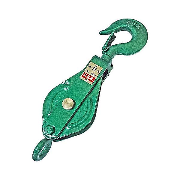 在庫状況：お取り寄せ/お届け：約1週間/◆強力・堅牢な滑車。◆フック型は特殊鋼鍛造で、外れ止めが付いているので安全です。/[21532KNY]