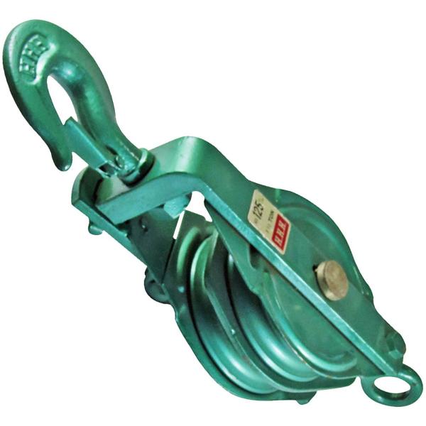 在庫状況：お取り寄せ/お届け：約1週間/◆強力・堅牢な滑車。◆フック型は特殊鋼鍛造で、外れ止めが付いているので安全です。/[21537KNY]