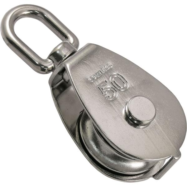 在庫状況：お取り寄せ/お届け：約1週間/※表記寸法には多少の誤差がございます。ご了承ください。◆ロープを通して、荷物の吊下げや引っ張る作業に使います。◆アイの部分が回転するので、ロープのより戻しができます。◆ステンレス製なので、防錆性・耐候...