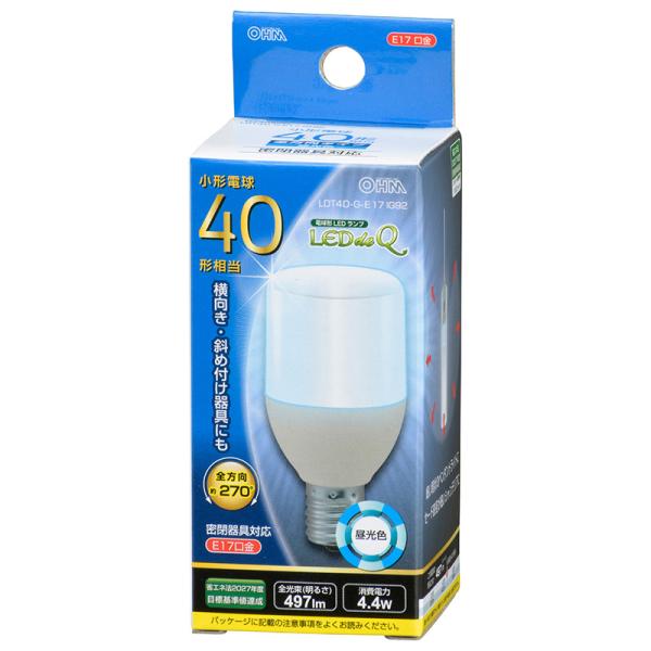 在庫状況：お取り寄せ/※人感センサー、明るさセンサー付などの自動点灯器具では使用できません。・明るさ(全光束)：497lm・小形電球40W形相当・光の広がり方：全方向タイプ・口金：E17・密閉形器具：対応・断熱材施工器具：対応/[LDT4D...