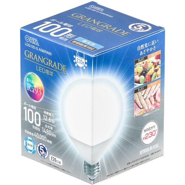 在庫状況：お取り寄せ/・明るさ(全光束)：1480lm・ボール電球100W形相当・配光角：230度・口金：E26・密閉形器具：対応・断熱材施工器具：非対応/[LDG12DGAG6RA93]