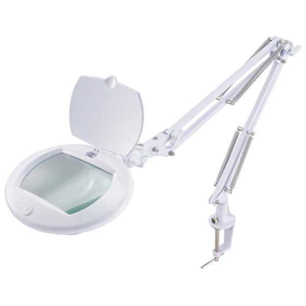 在庫状況：お取り寄せ/◆両目で見やすい横長レンズで精密作業におすすめ◆拡大倍率は約1.8倍◆白色LED42個使用。約2500ルクス(直下30cm)の明るさ/[ASL80952BW]