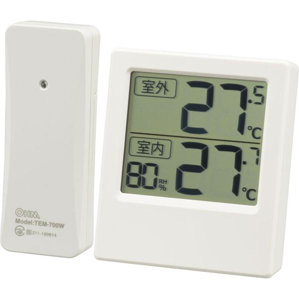 在庫状況：お取り寄せ/3日〜5日で出荷/◆室内の温湿度、室外の温度を計測できます◆屋外に送信機を設置して温度計測、最大約50mの距離を電波で送信◆最高・最低温湿度を表示するメモリー機能付き/[TEM701W]