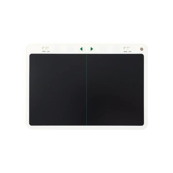 在庫状況：お取り寄せ/2023年04月 発売/◆独立した2画面!別々に書いて消せる電子メモパッド。◆電池交換式で繰り返し使える。◆なめらかな書き心地◎/[BB16シロ]