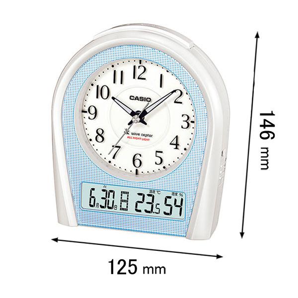 在庫状況：在庫僅少/2013年08月 発売/◆夜見えライト搭載の目覚まし電波時計です。日付・曜日・温度・湿度表示付きです。◆サイズ：146×125×93mm(H×W×D)◆電波受信機能　◆電波受信マーク表示　◆電波受信インジケーター　◆温度...