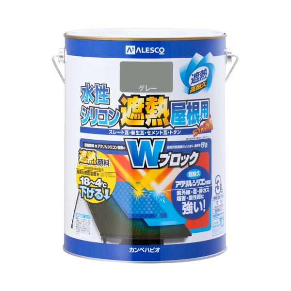 在庫状況：お取り寄せ/7日〜10日で出荷◆遮熱顔料+アクリル・シリコン樹脂のWブロック効果により、長期間屋根を守ります。◆特殊遮熱顔料と赤外線反射顔料が赤外線を反射し、同じ色の従来塗料と比較して屋根の表面温度の上昇を抑えます。◆室内温度の上...