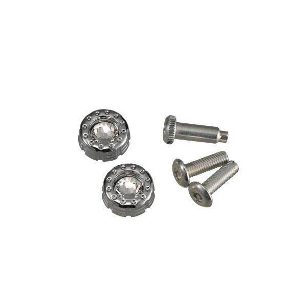 在庫状況：お取り寄せ/◆セキュリティナンバーボルト＆キャップ◆スワロフスキークリスタルを使ったナンバーボルトキャプ(2個)/[LS416]