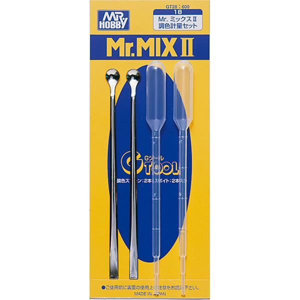 在庫状況：お取り寄せ/2016年06月 発売/※画像はイメージです。実際の商品とは異なる場合がございます。GSIクレオス Mr.ミックス調色計量セット(調色スプーン2本・スポイト2本入)です。