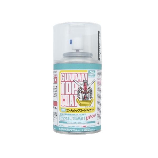 在庫状況：在庫僅少/2025年12月 発売/※画像はイメージです。実際の商品とは異なる場合がございます。GSIクレオス 水性ガンダムトップコート UVカット 75％つや消しスプレーです。