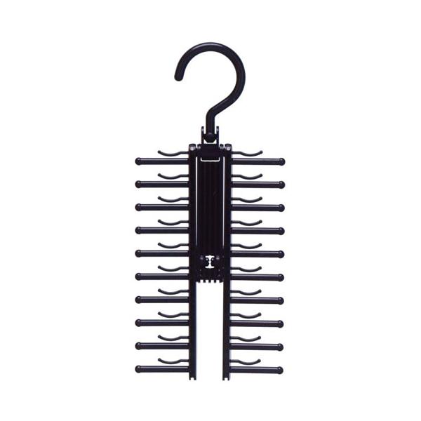 在庫状況：お取り寄せ/7日〜10日で出荷/●左右のネクタイ掛け部を動かすとクロスしてネクタイが取り出しやすくなります●ネクタイ20本掛けられます◆サイズ(約)：幅130×高さ290×厚さ15mm/[ネクタイハンガクロスBK]