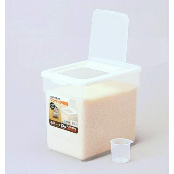 在庫状況：お取り寄せ/7日〜10日で出荷/◆片手で簡単に開閉できるコンパクトなお米ケース◆システムキッチンの引き出しやシンク下で使えます。/[SANKOOC10WH]