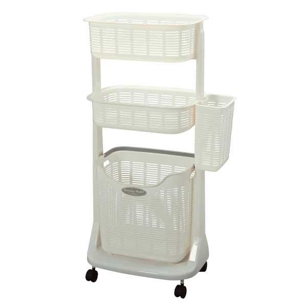 在庫状況：お取り寄せ/7日〜10日で出荷/◆組立簡単!ヘルスメーターがスッキリ納まる足高65mm。◆たっぷり収納できる洗濯物入れ。◆これ1つでいろいろ使える、収容力のある3段タイプのランドリーバスケット。/[PH401サンコプラ]