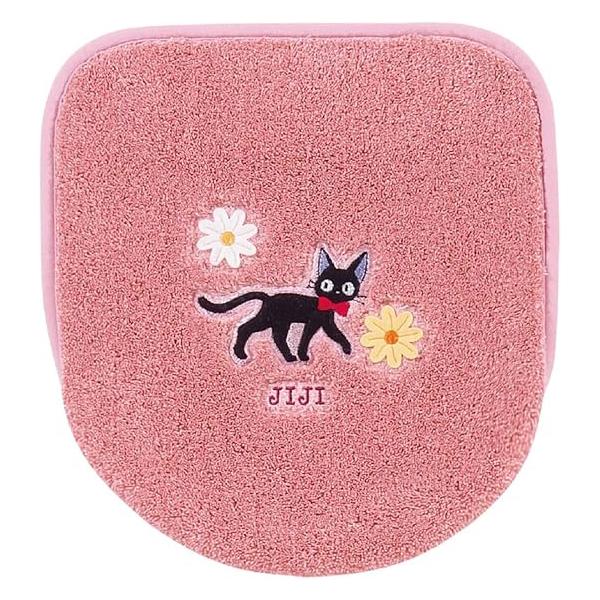 在庫状況：お取り寄せ/7日〜10日で出荷/◆落ち着いたトイレ空間を演出するダークなローズカラーに、黒猫ジジをワンポイントデザイン。◆タイプにかかわらず使っていただける吸着シート付きのカバー。/[127678センコ]