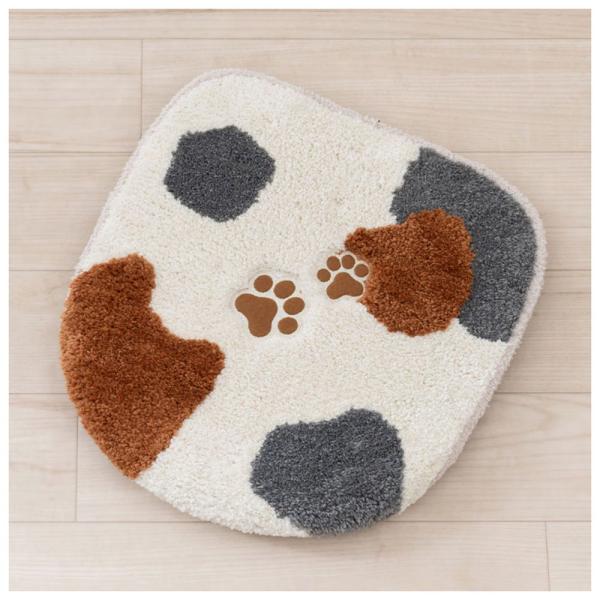 在庫状況：お取り寄せ/7日〜10日で出荷/※洗濯時に多少色落ちしたり、毛羽落ちすることがありますので、ご注意ください。◆気ままに過ごすかわいい猫の足跡がアップリケで表現された兼用フタカバー◆愛らしい表情まで感じられる丁寧な仕上がり◆カバー先...