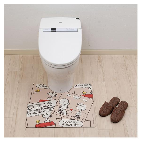 在庫状況：お取り寄せ/7日〜10日で出荷/◆拭くだけ!お手入れ簡単なスヌーピーのPVCトイレマット。◆床暖房対応。/[720602センコ]