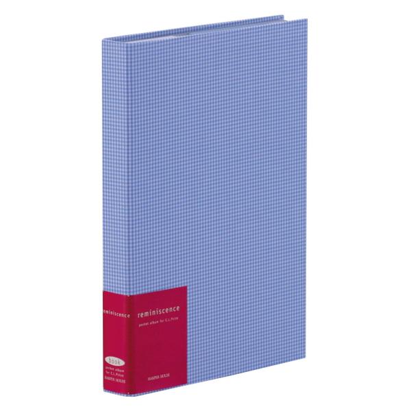 在庫状況：お取り寄せ/◆キュートなギンガムチェックの布張り表紙◆最大収容サイズ：縦89mm×横129mmまたは縦254mm×横89mm◆写真収容枚数：E・Lサイズ(246枚)　パノラマ(82枚)/[XP220210]