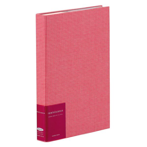 在庫状況：お取り寄せ/◆キュートなギンガムチェックの布張り表紙◆最大収容サイズ：縦89mm×横129mmまたは縦254mm×横89mm◆写真収容枚数：E・Lサイズ(246枚)　パノラマ(82枚)/[XP220220]