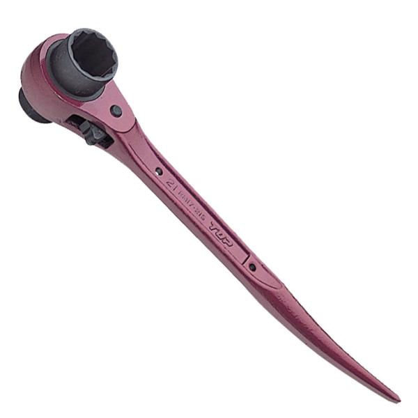 在庫状況：在庫僅少/◆正逆は切り替え爪式です。◆爪の切り替え部の開口が大きく泥水、砂などが入ってもすぐ排除されるため過酷な条件でも極めて安定したラチェット作動が得られます。◆柄部のシノは鉄骨の穴合わせに便利です。/[RM17X21S]