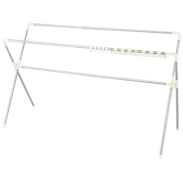 在庫状況：お取り寄せ/お届け：約2週間/◆布団4枚を同時に干すことができる幅235cmの布団干し。◆取り付け、取り外しが簡単にできる片寄り防止連結ハンガー掛け2個付。◆衣類の厚さに応じて干す間隔を調整できる。/[NY273リブプラス]