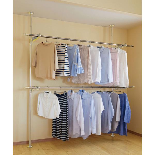 在庫状況：お取り寄せ/7日〜10日で出荷/※竿は別売となります。◆不使用時はカーテン裏にコンパクトに収納できる◆内蔵バネ+ジャッキ方式でしっかりと固定できます◆専用伸縮竿2本付・サイズ(約)：35×420×1800〜2250mm/[NY28...