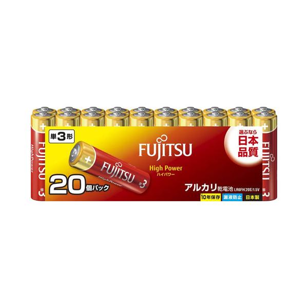 在庫状況：お取り寄せ/お届け：1〜2週間/◆ワイドレンジ性能をさらに向上させた高性能アルカリ乾電池◆大電流機器から中電流機器に適しています◆長期保存後でもパワーたっぷり・アルカリ乾電池単3形 20本パック/[LR6FH20S]
