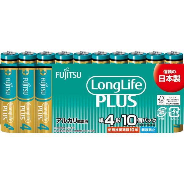 在庫状況：お取り寄せ/◆高い信頼性とコストパフォーマンスを誇るスタンダードタイプのアルカリ乾電池◆FDK独自のトリプルブロックで保存中の液漏れを防止◆防災備蓄用として、10年の保存が可能・アルカリ乾電池単4形 10本パック/[LR03LP10S]