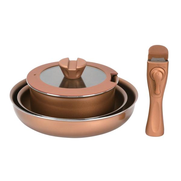 在庫状況：お取り寄せ/◆硬質セラミック配合により高い耐久性を実現し金属ヘラも使える◆手に優しいソフトハンドル◆ガス火、IH100V・200V使用可◆マルチポット18　・フライパン22　・フライパン26　・ガラス蓋18　・ハンドルの5点セット...